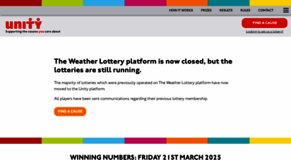 Welcome to Theweatherlottery.com - The Weather Lottery Closure | Unity ...